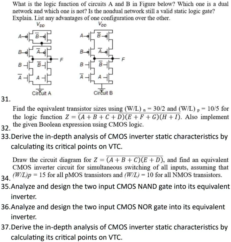 What is the logic function of circuits A and B in Figure below? Which ...