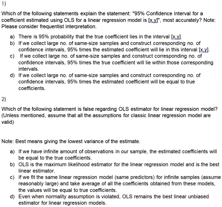 1) Which of the following statements explain the statement:...