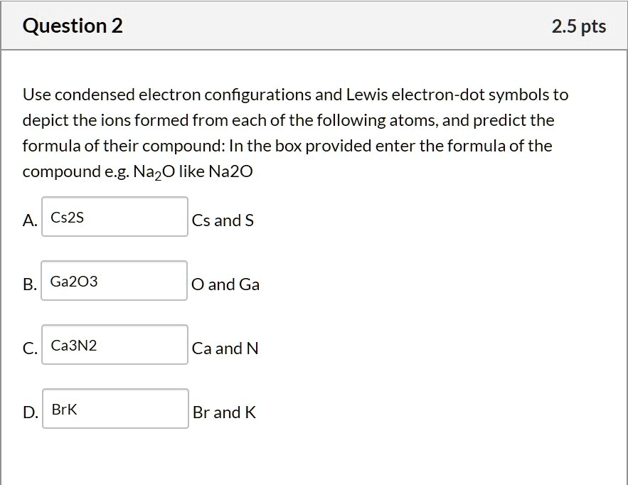 Use condensed electron configurations and Lewis electron-dot symbols to depict the ions formed ...