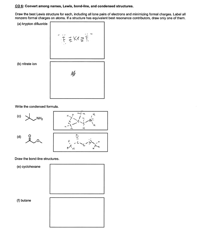 co 6 convert among names lewis bond line and condensed structures draw the best lewis structure ...