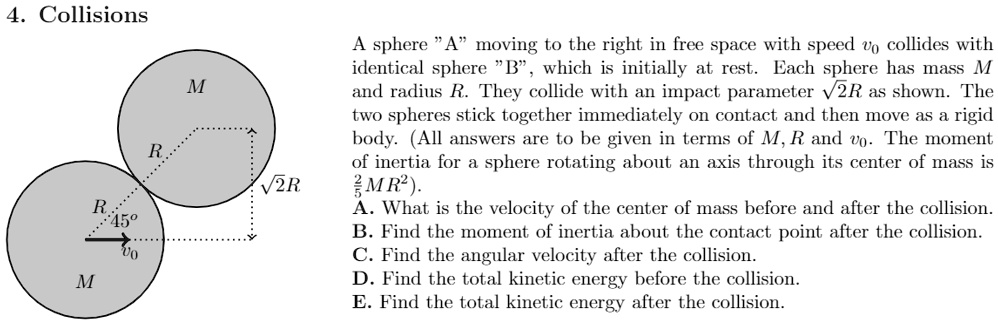 4. Collisions A sphere Äm̈oving to the right in free space with speed ...