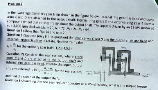 problem 21 in the two stage planetary gear train shown in the figure ...
