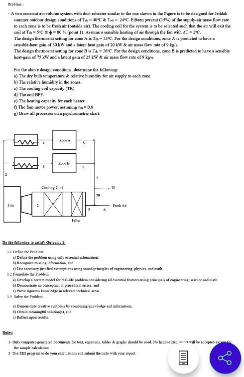 - A two constant air-volume system with duct reheater, similar to the ...