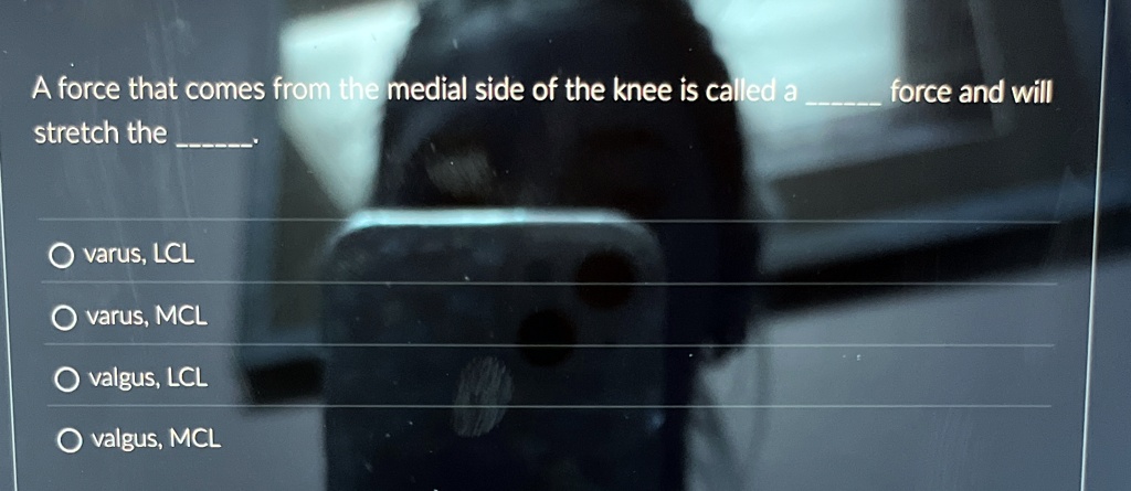 a force that comes from the medial side of the knee is called a force ...