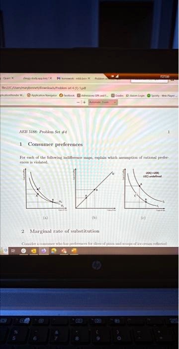 SOLVED: (a) 2. Marginal rate of substitution