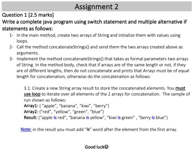 Solved Assignment 2 Question 1 25 Marks Write A Complete Java Program Using A Switch