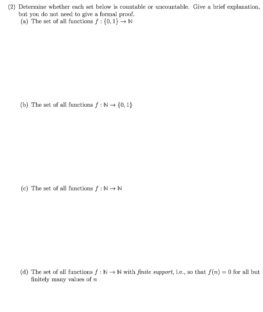 determine whether each set below is countable o uncountable give brief explanation but you do ...