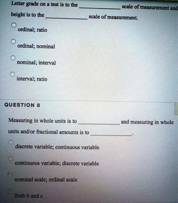 SOLVED: Letter grade on a test is to the height is to the scale of ...