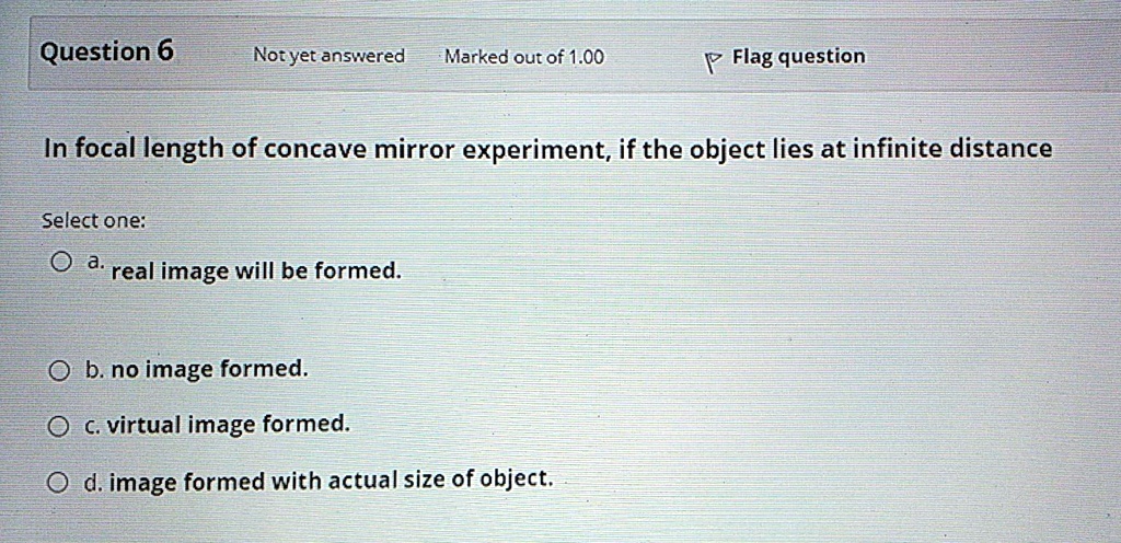 SOLVED: Question 6 Notyet answered Marked out of 1.00 Flag question In ... SOLVED: Question 6 Notyet answered Marked out of 1.00 Flag question In ...