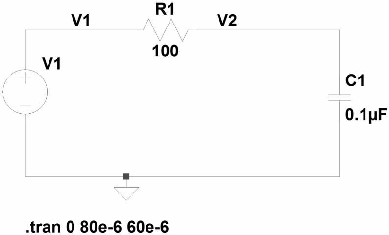 Solved Simulate The Rc Circuit In Ltspice Using Transient Analysis Plot The Voltages Across