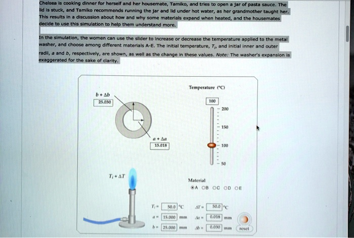 Chelsea is cooking dinner for herself and her housemate, Tamiko, and ...