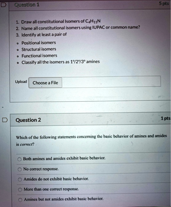 Question 1 1 Draw All Constitutional Isomers Of C4h11n 2 Name All Constitutional Isomers Using