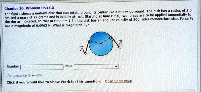 SOLVED: Chapter 10, Problem 053 GO merry-go-round The disk has radius of 2.5 The figure shows ...