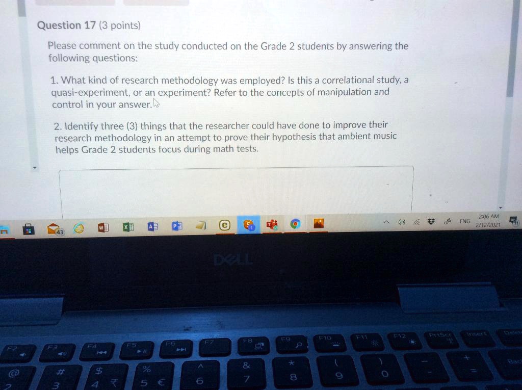 question 17 3 points please comment on the study conducted on the grade ...