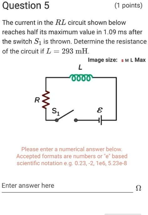 SOLVED: Question 5 points) The current in the RL circuit shown below ... SOLVED: Question 5 points) The current in the RL circuit shown below ...