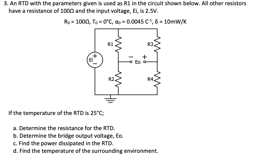 3. An RTD with the parameters given is used as R1 in the circuit shown below. All other ...