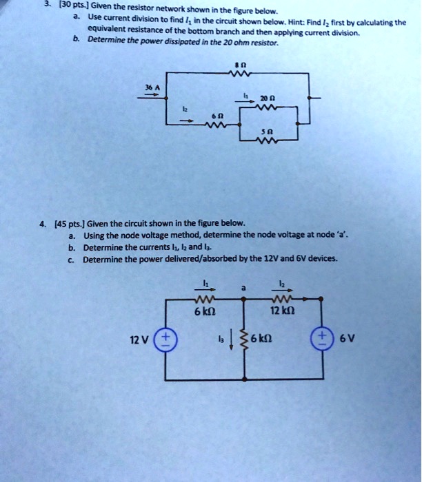 3. [30 pts.] Given the resistor network shown in the figure below. a ...