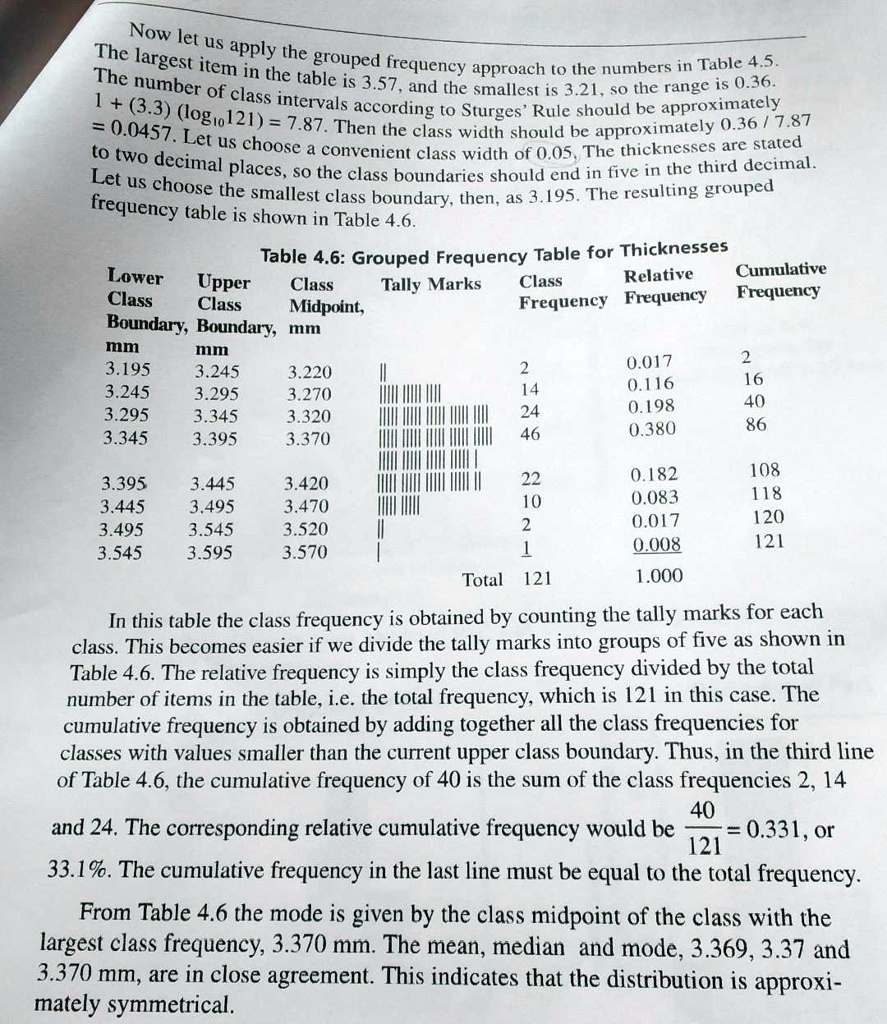 now let us the largest apply the grouped item in the frequency approach ...