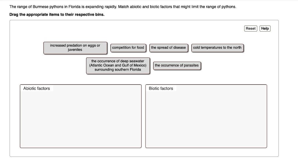 SOLVED: The range of Burmese pythons in Florida is expanding rapidly ...