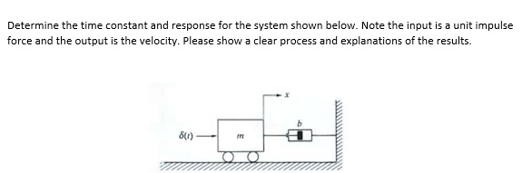 SOLVED: Determine the time constant and response for the system shown below. Note the input is a ...