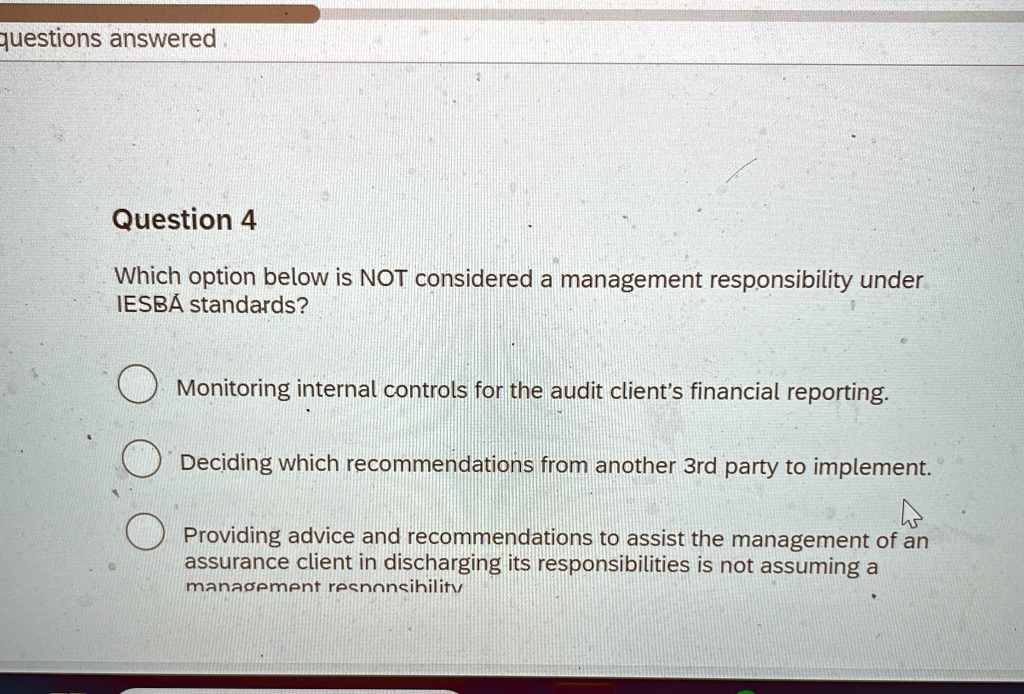 question 4 which option below is not considered a management ...