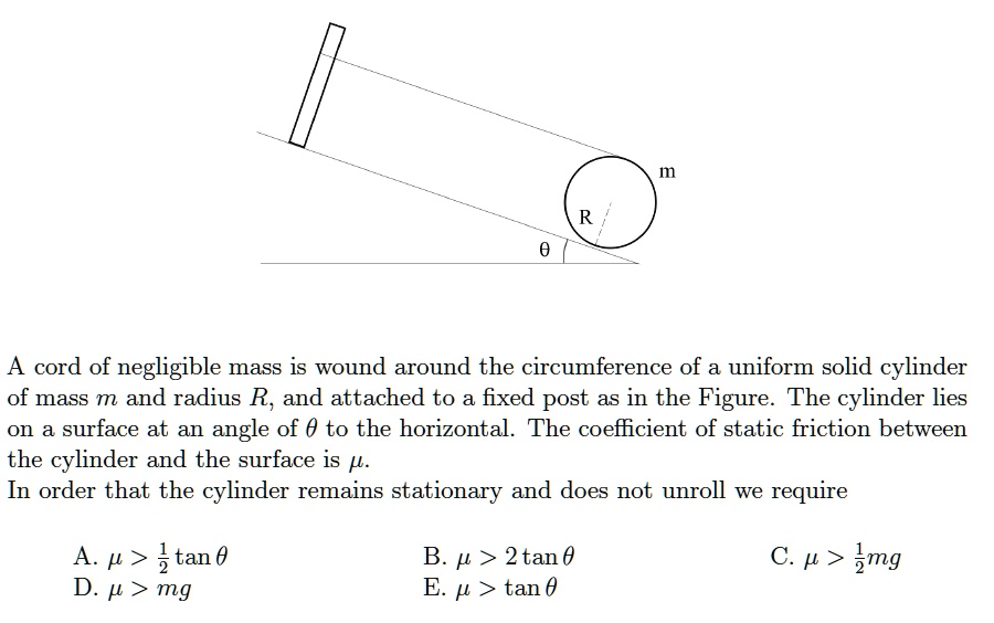 A cord of negligible mass is wound around the circumference of a ...