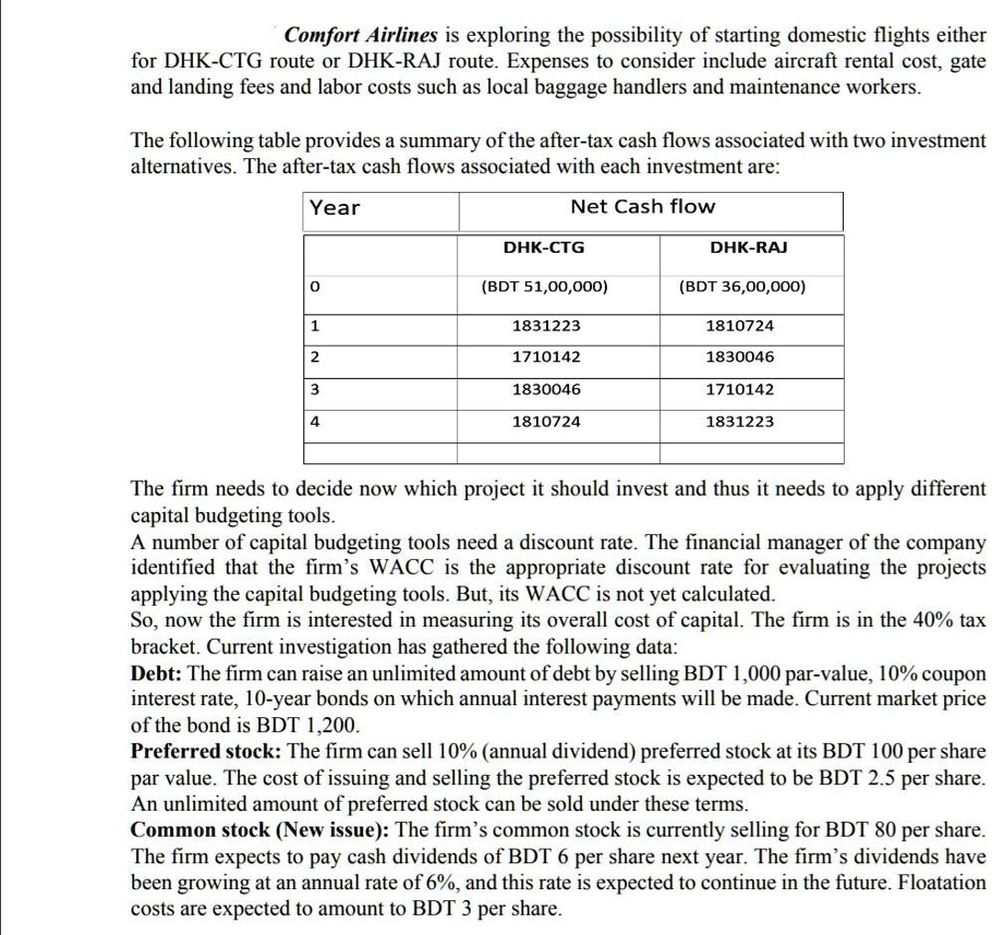 SOLVED: QUESTION: CALCULATE THE PAYBACK PERIOD, NET PRESENT VALUE ...