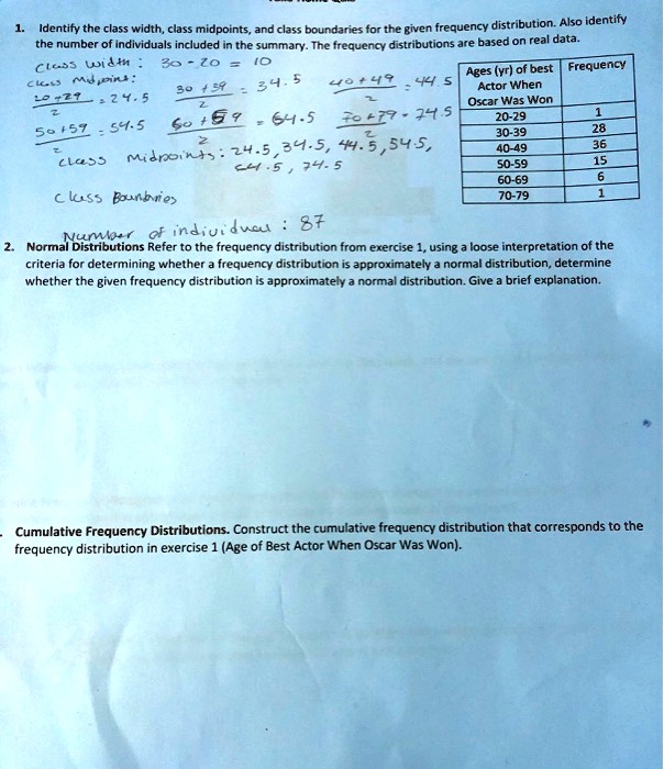 Solved Ako Identify Identify The Class Width Class Midpoints And Class Boundaries For The 