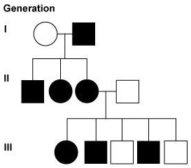 "Refer to the family pedigree shown here. In generation I, one parent ...