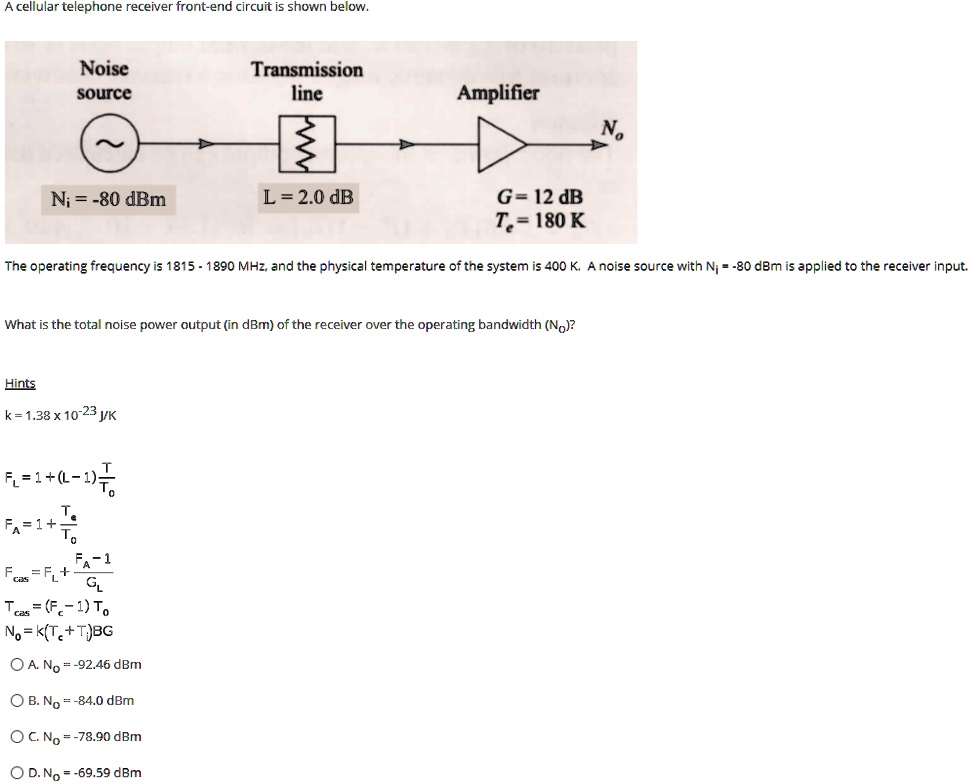 a cellular telephone receiver front end circuit is shown below noise ...