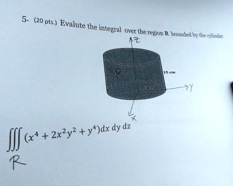 SOLVED: 5. (20 pts.) Evalute the integral over the region R bounded by ... SOLVED: 5. (20 pts.) Evalute the integral over the region R bounded by ...