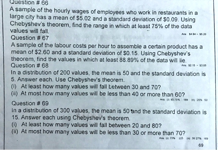 question 66 a sample of the hourly wages of employees who work in ...