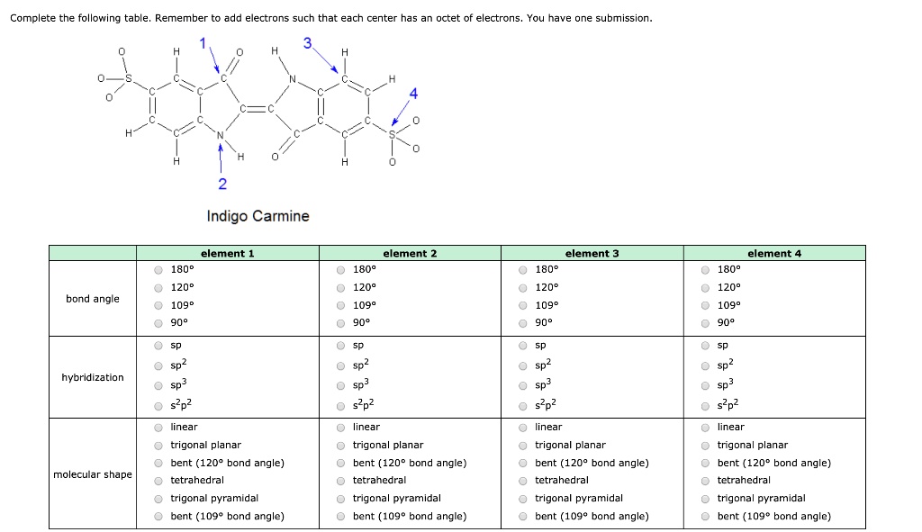 complete the following table remember add ectrons such that ch center ...
