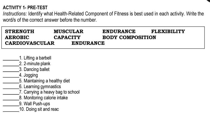 SOLVED: Please help me with my report on nonsense. ACTIVITY 1 - PRE ...