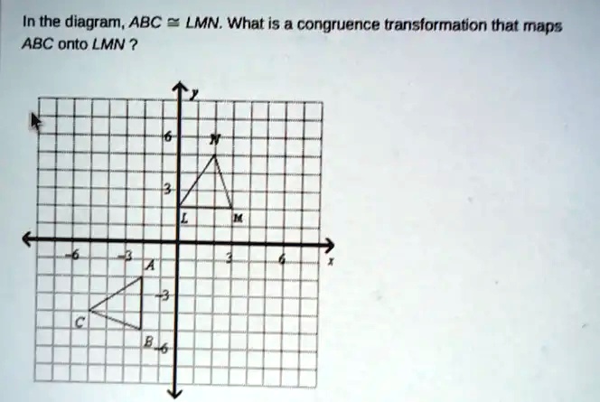 In the diagram, ABC ≅ LMN. What is a congruence...