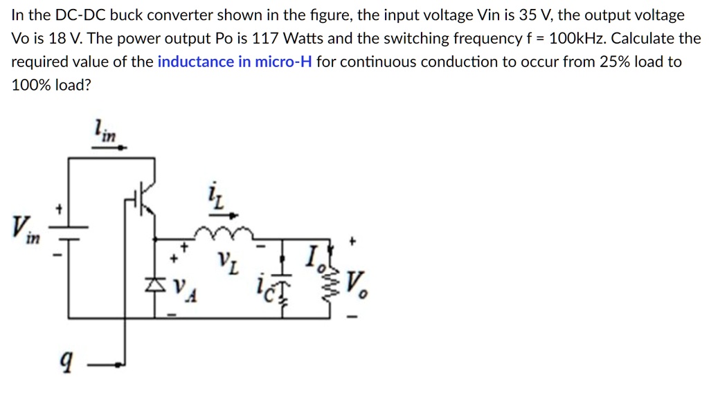 In the DC-DC buck converter shown in the figure, the input voltage Vin ...
