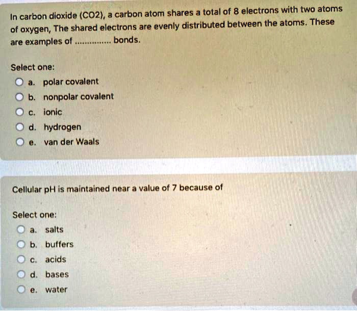In carbon dioxide (CO2), a carbon atom shares a total of 8 electrons ...