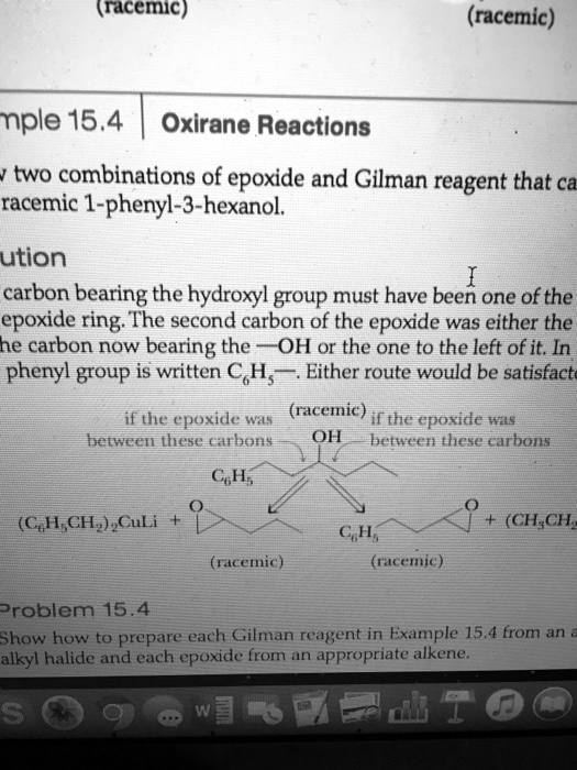 (racemic) mple 15.4 Oxirane Reactions (racemic) two combinations of ...
