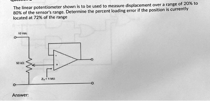 the linear potentiometer shown is to be used to measure displacement ...
