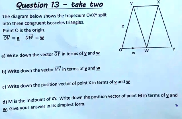 Question 13 - take two The diagram below shows the trapezium OVXY split ...