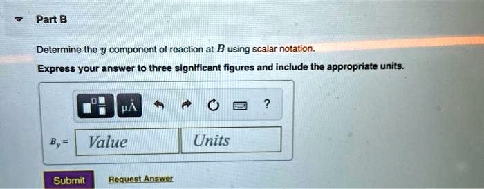 part b determine the y component of reaction at b using scalar notation ...