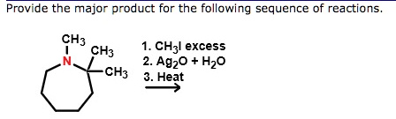 SOLVED: Provide the major product for the following sequence of reactions: CH3 CH3 CH3 + excess ...