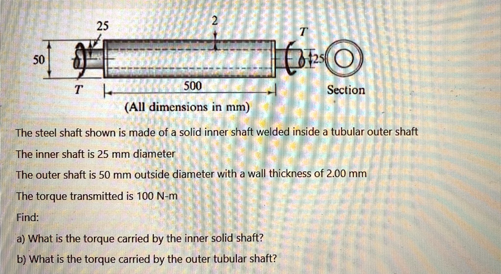 2 25 T 50 500 T (All dimensions in mm) 125 Section The steel shaft ...