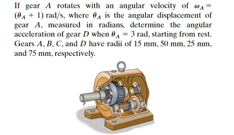 SOLVED: If gear A rotates with an angular velocity of Ï‰ = 1 rad/s ...