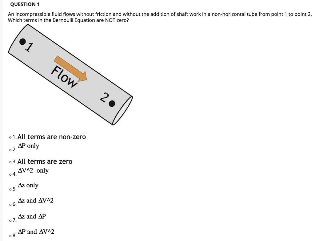 SOLVED: QUESTION 1 An incompressible fluid flows without friction and ... SOLVED: QUESTION 1 An incompressible fluid flows without friction and ...