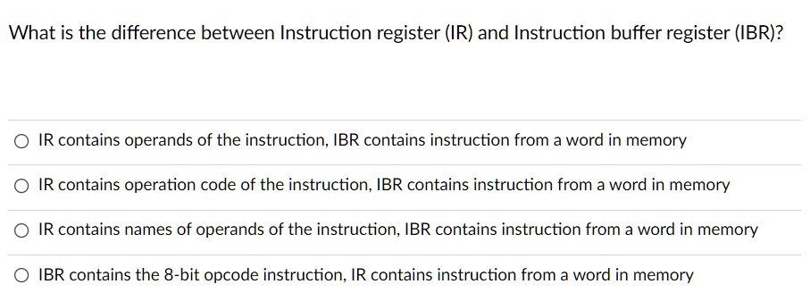 what is the difference between instruction register ir and instruction ...