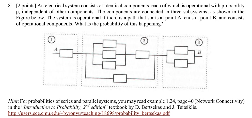 SOLVED: An electrical system consists of identical components, each of which is operational with ...