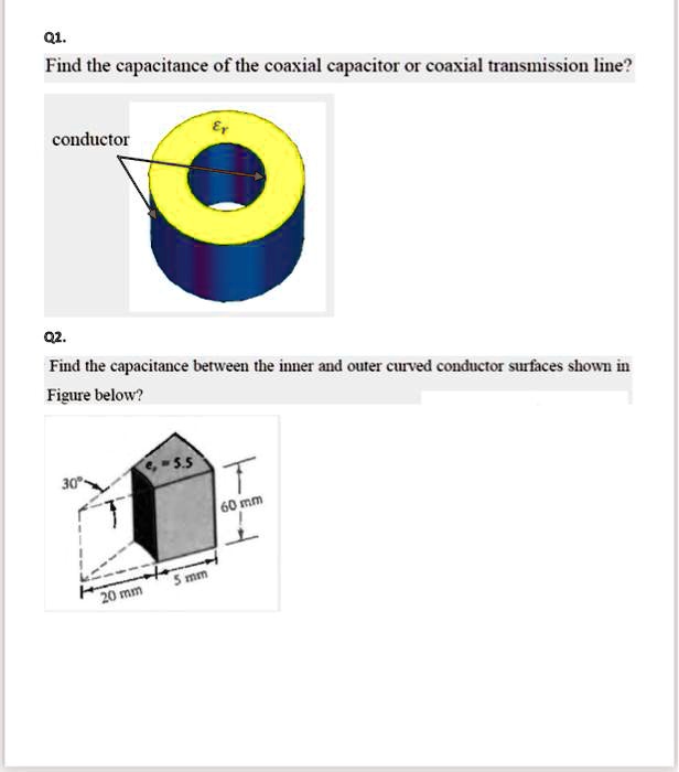 Q1. Find the capacitance of the coaxial capacitor or coaxial ...