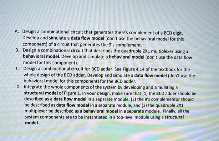 Solved Write Code In Hdl For Four Modules Design A Combinational Circuit That Generates The 9 8768