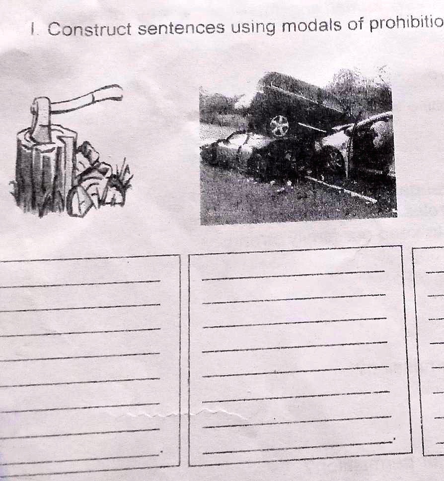 SOLVED: Construct sentences using modals or prohibition based on the ...
